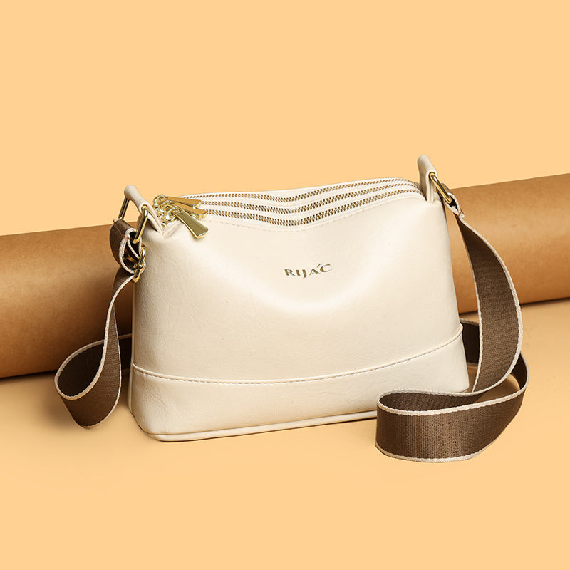 Buy White Vuma 3 Zipper Sling Bag Handbag| White Vuma 3 Zipper | RIJAC